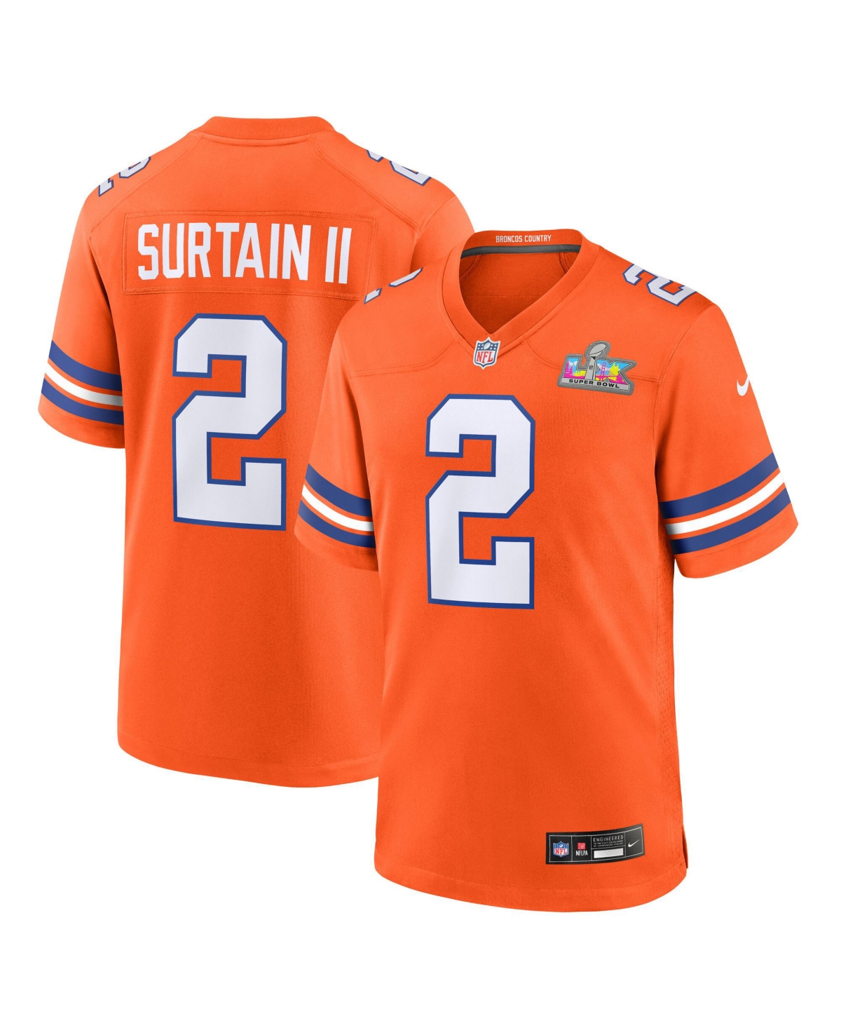 Click here for Nike Mens Patrick Surtain Ii Orange Denver Broncos... prices