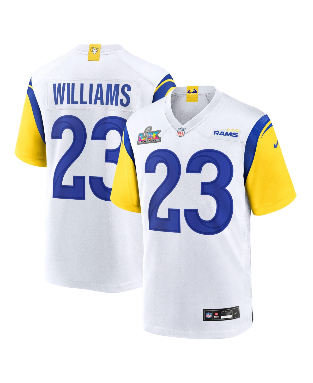 Click here for Nike Mens Kyren Williams White Los Angeles Rams Su... prices