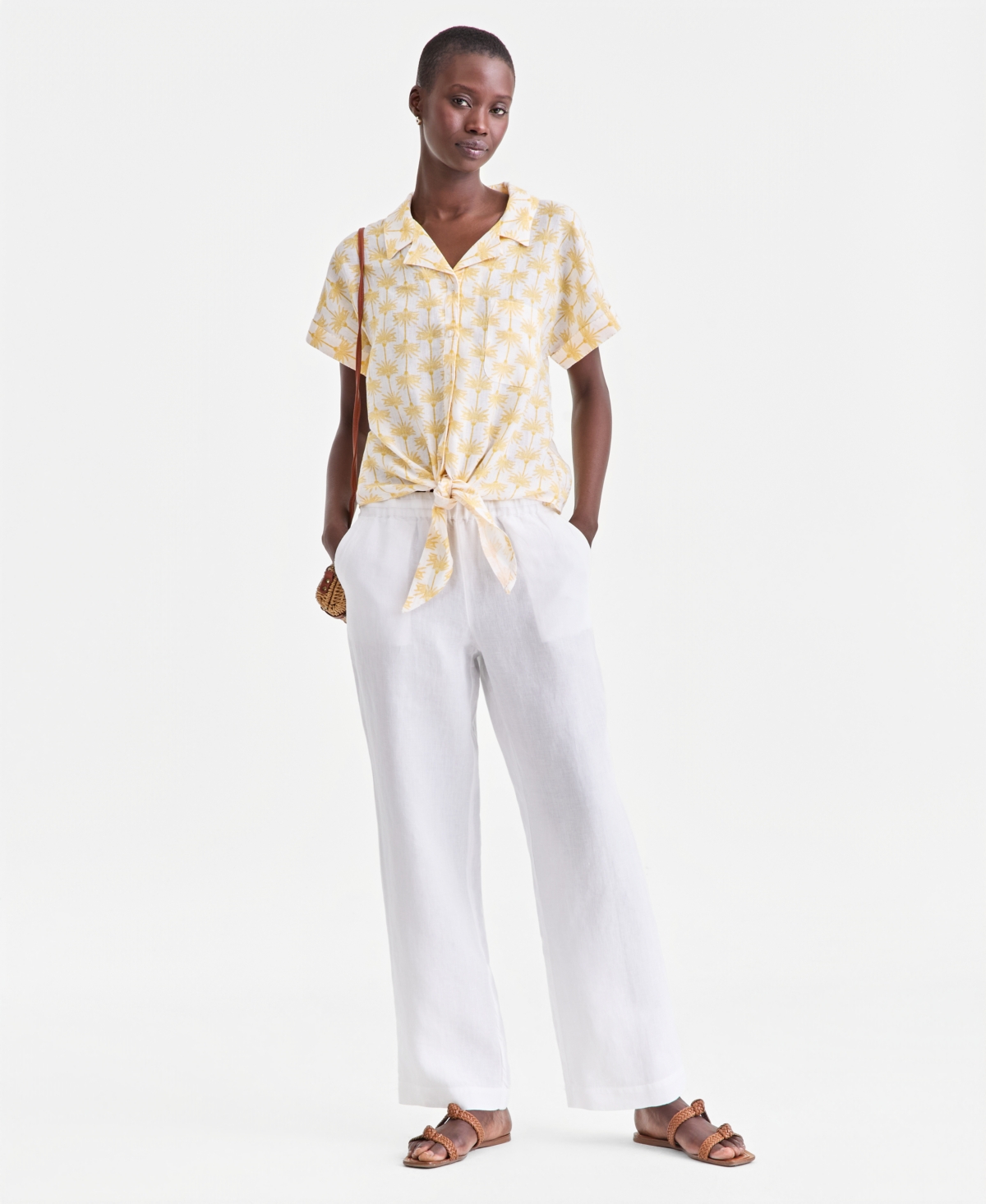 Click here for Charter Club Womens 100 Linen Drawstring Pants  Cr... prices