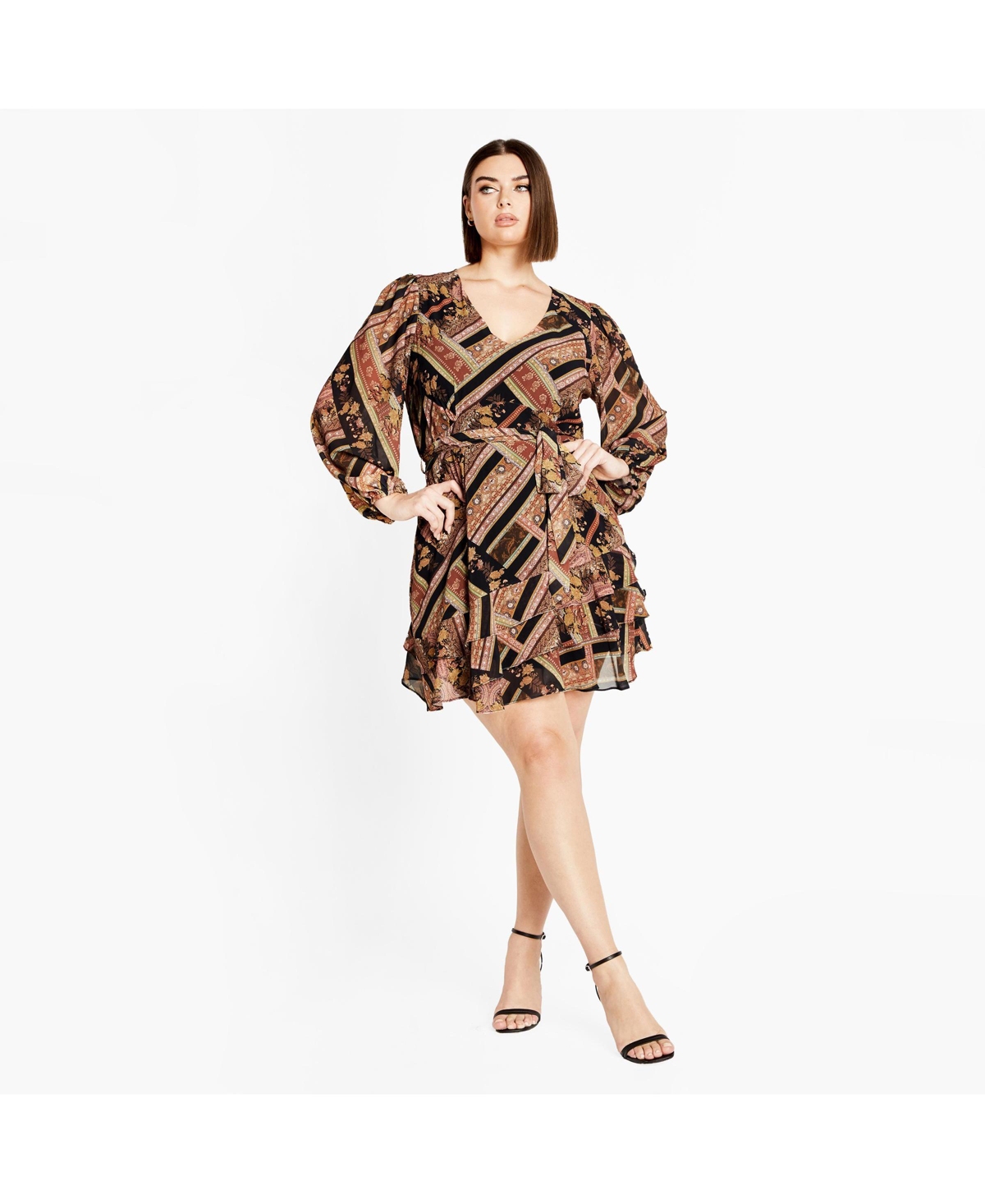 Click here for City Chic Womens Harlee Dress - Brown prices