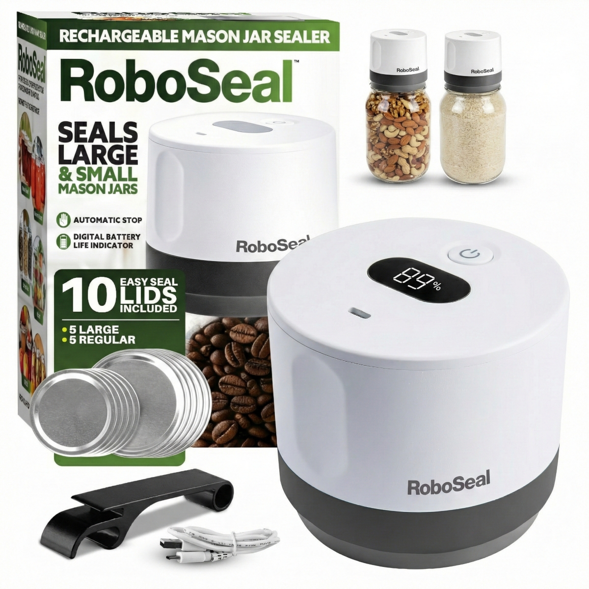 Click here for Roboseal Rechargeable Mason Jar Vacuum Sealer - Wh... prices