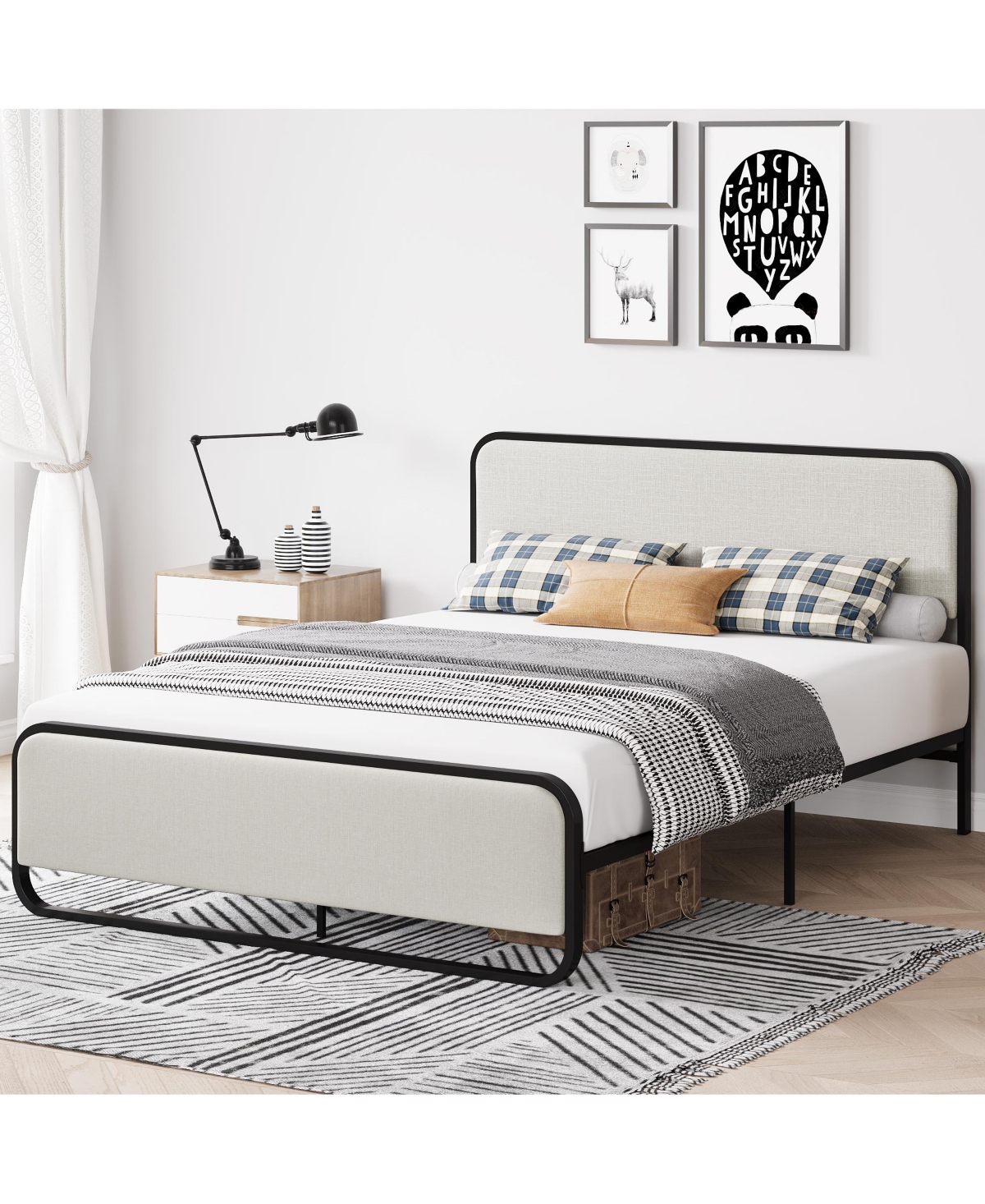 Click here for gaomon Queen Bed Frame with Upholstered Headboard... prices