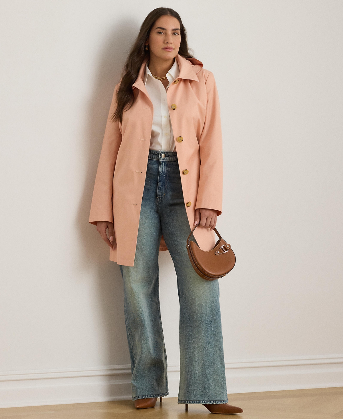 Click here for Lauren Ralph Lauren Womens Hooded Raincoat - Pink... prices