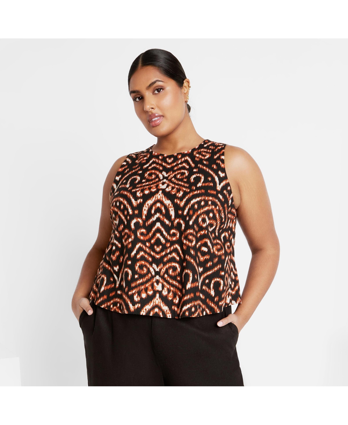 Click here for City Chic Womens Amara Print Top - Blk print prices