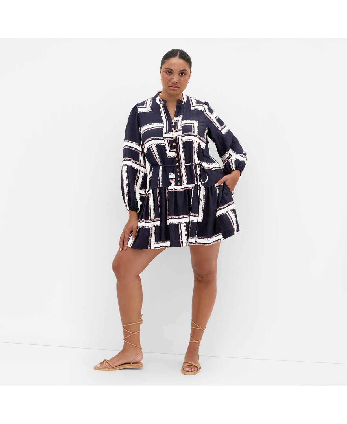 Click here for City Chic Plus Size Laurie Print Mini Dress - Slee... prices