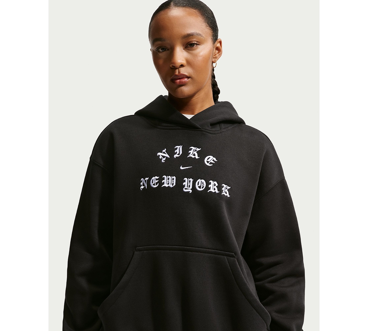 Click here for Nike Womens Oversized Pull-On Hoodie - Black/White prices