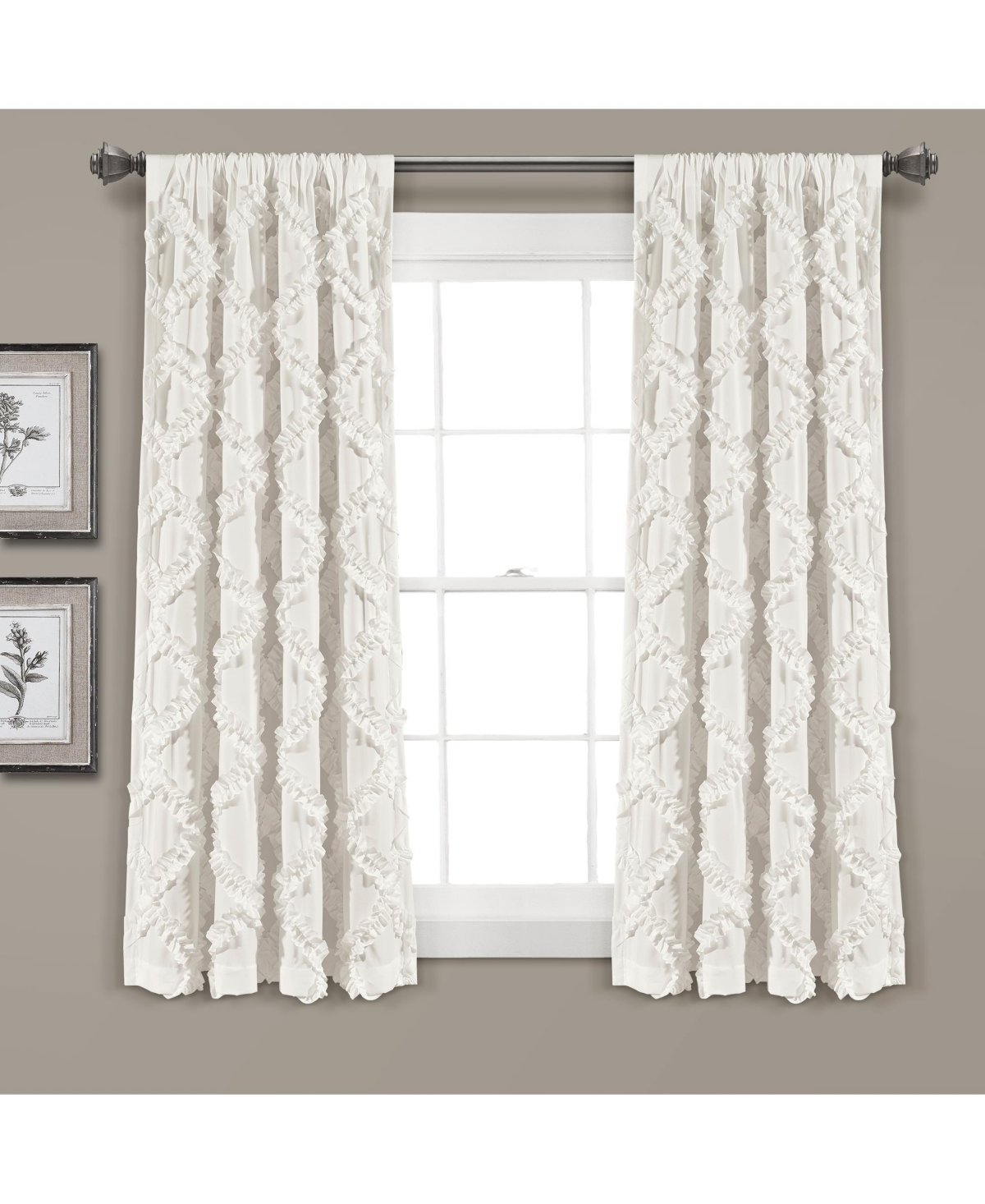 Click here for Lush Decor Ruffle Diamond Window Curtain Panels Pa... prices