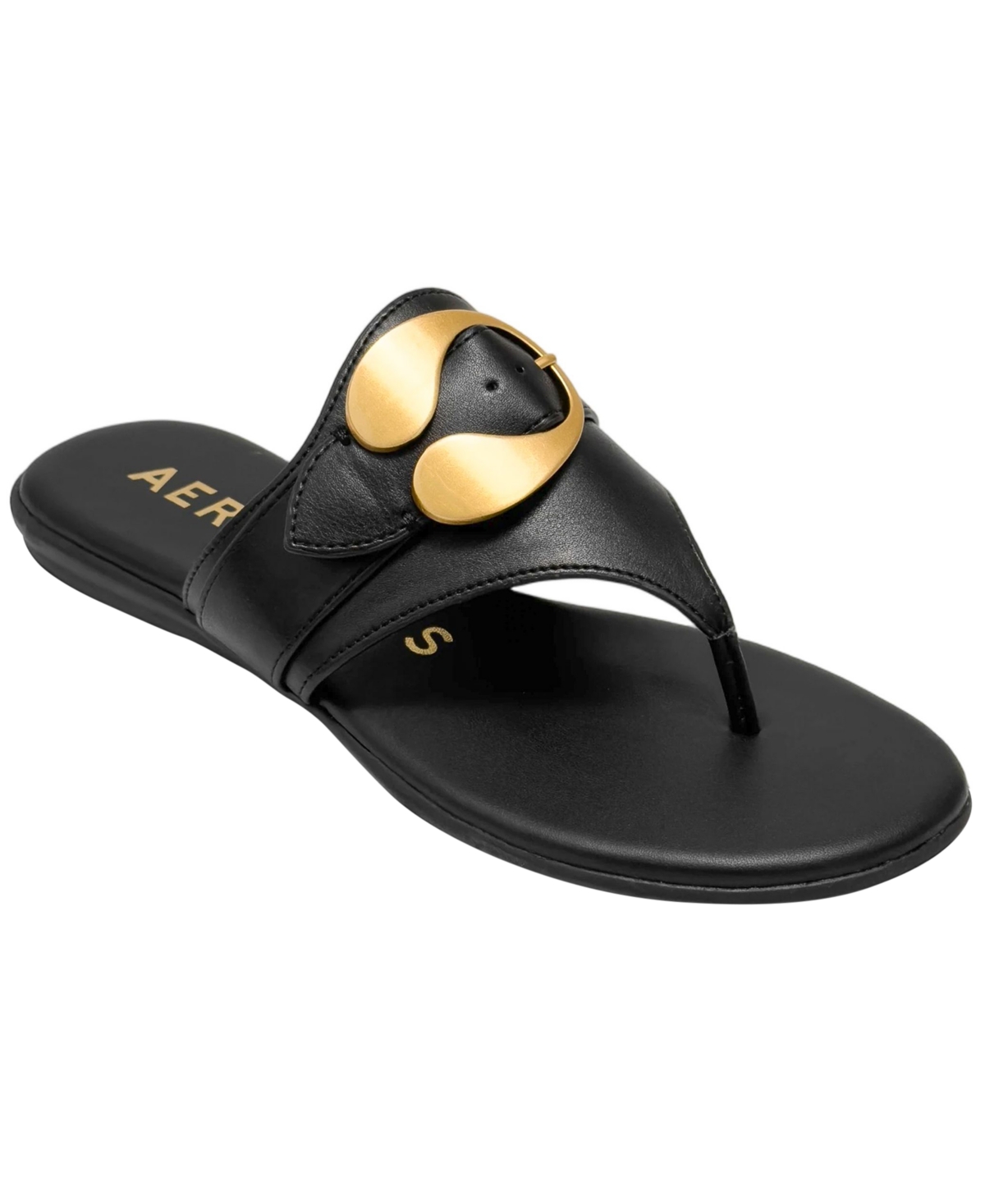 Click here for Aerosoles Womens Glam Slip-On Flat Sandals - Black prices