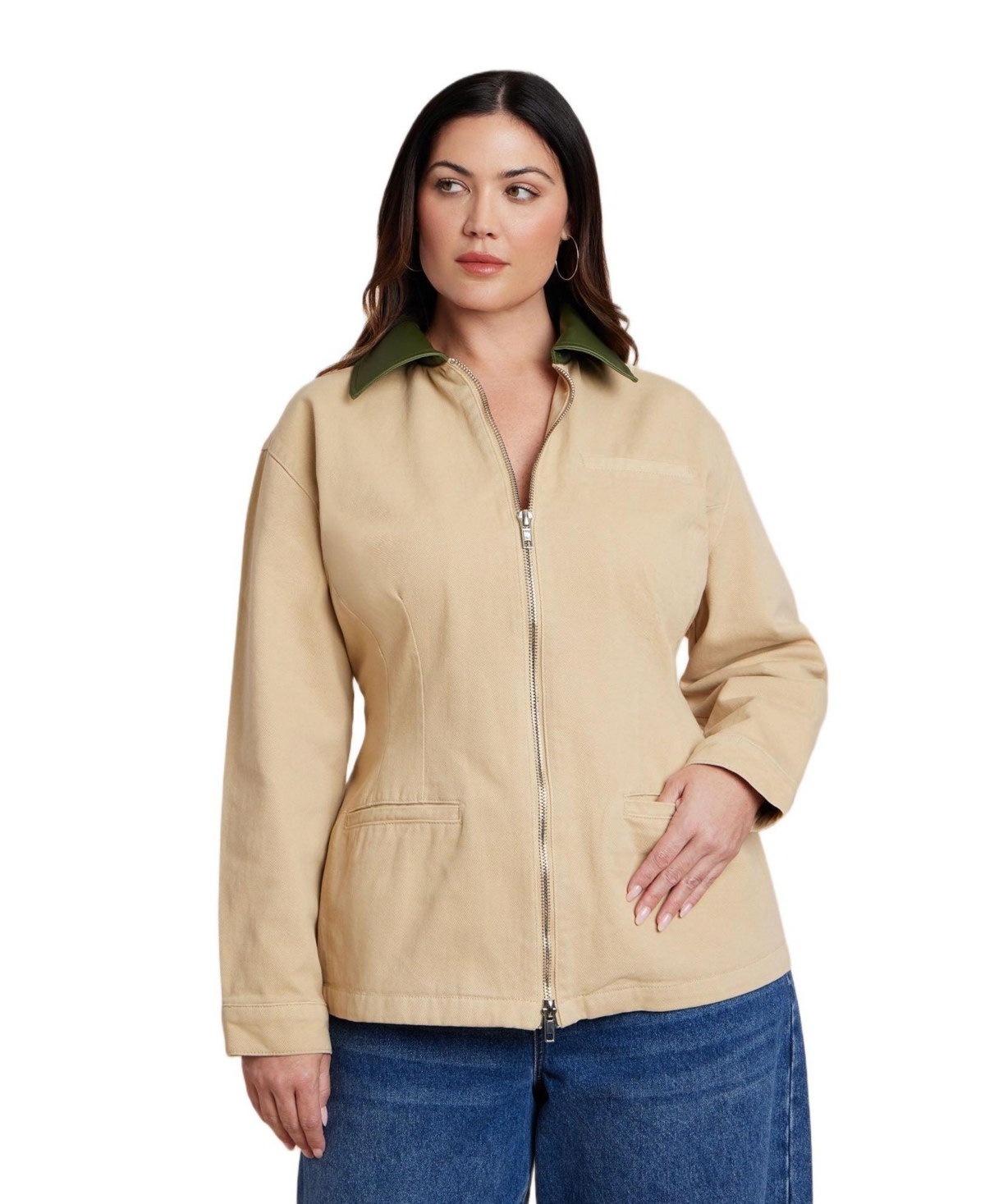 Click here for Eloquii Womens Plus Nipped Waist Barn Jacket With... prices