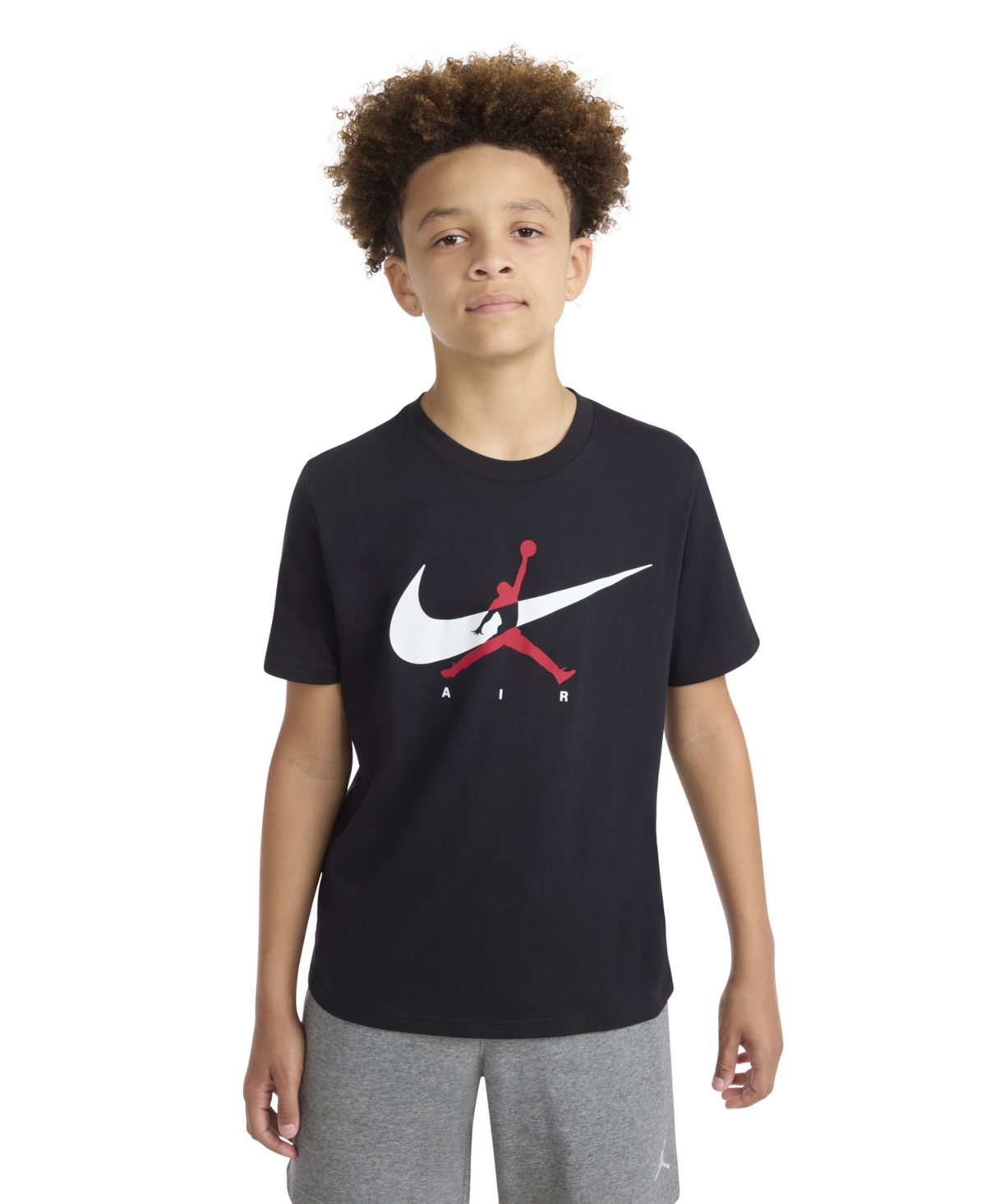 Click here for Jordan Boys 8-20 Jumpman Swoosh Logo Crewneck T-Sh... prices
