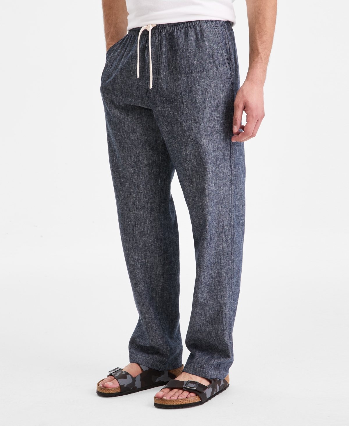 Click here for Sun + Stone Mens Linen Blend Straight Leg Pants  M... prices