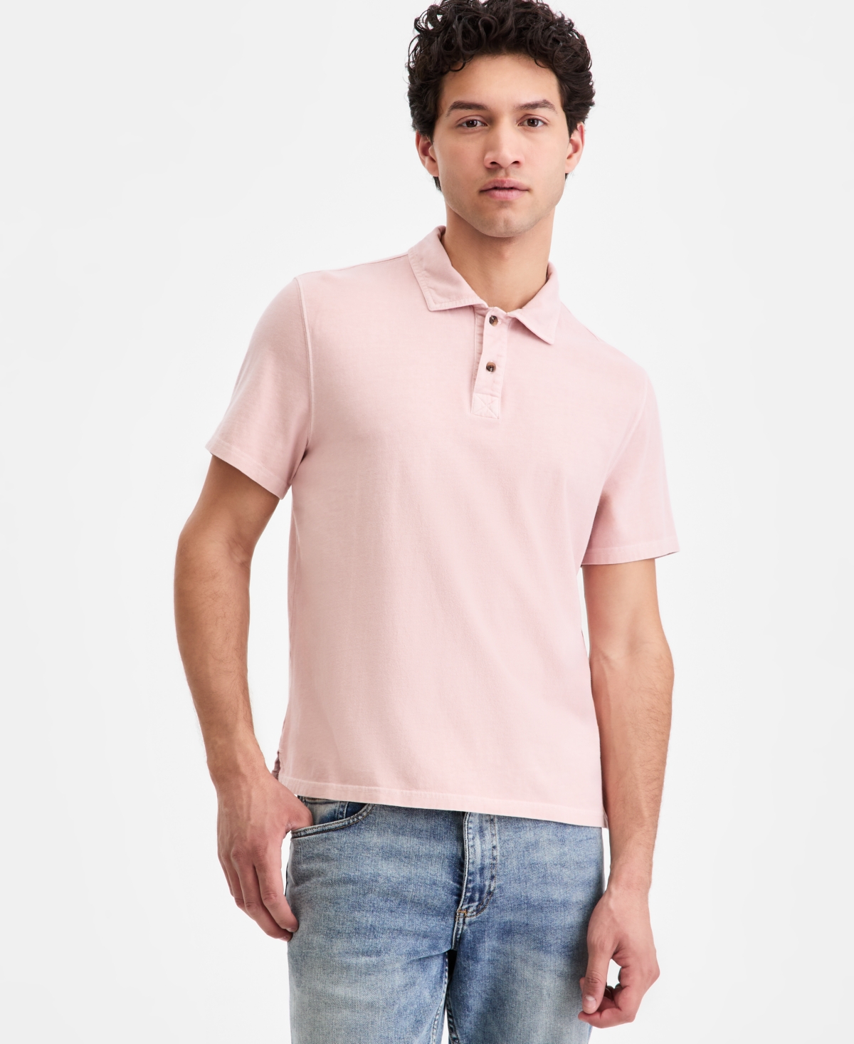 Click here for Sun + Stone Mens Sun Faded Short Sleeve Polo Shirt... prices