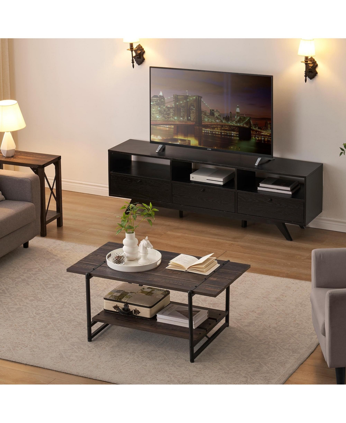 Click here for gaomon 41 Rustic Farmhouse Coffee Table  Modern Mi... prices