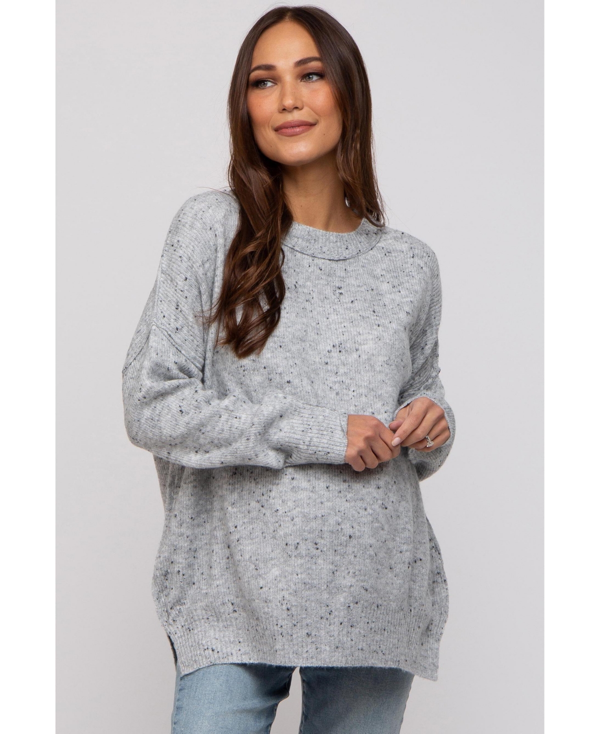 Click here for Pinkblush Maternity Speckled Knit Sweater - Grey prices