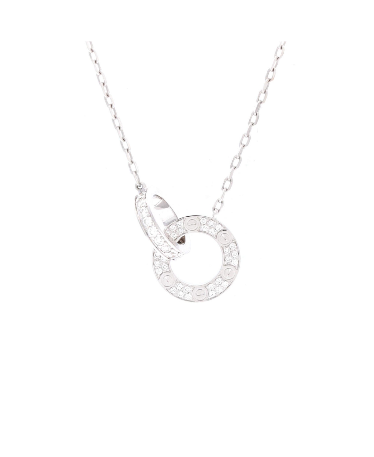 Click here for Pre-Owned Cartier Love Interlocking Pave Necklace... prices
