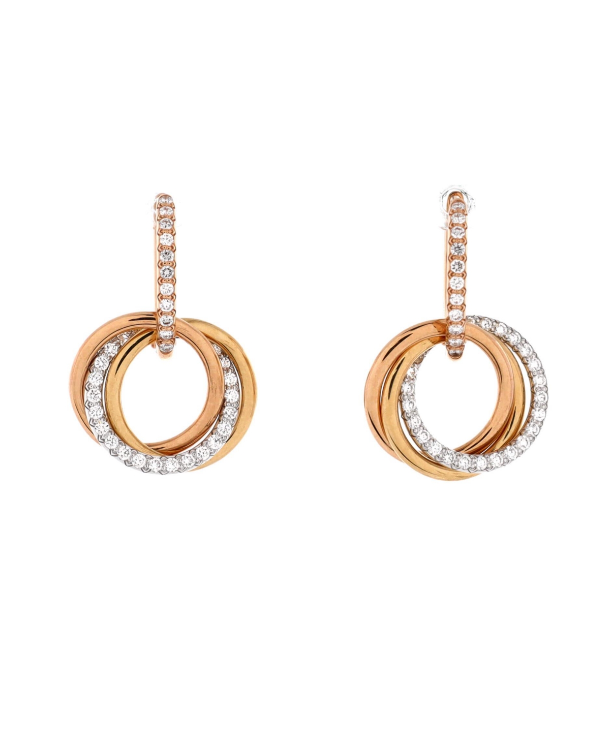 Click here for Pre-Owned Cartier Trinity Hoop Dangle Earrings - 1... prices
