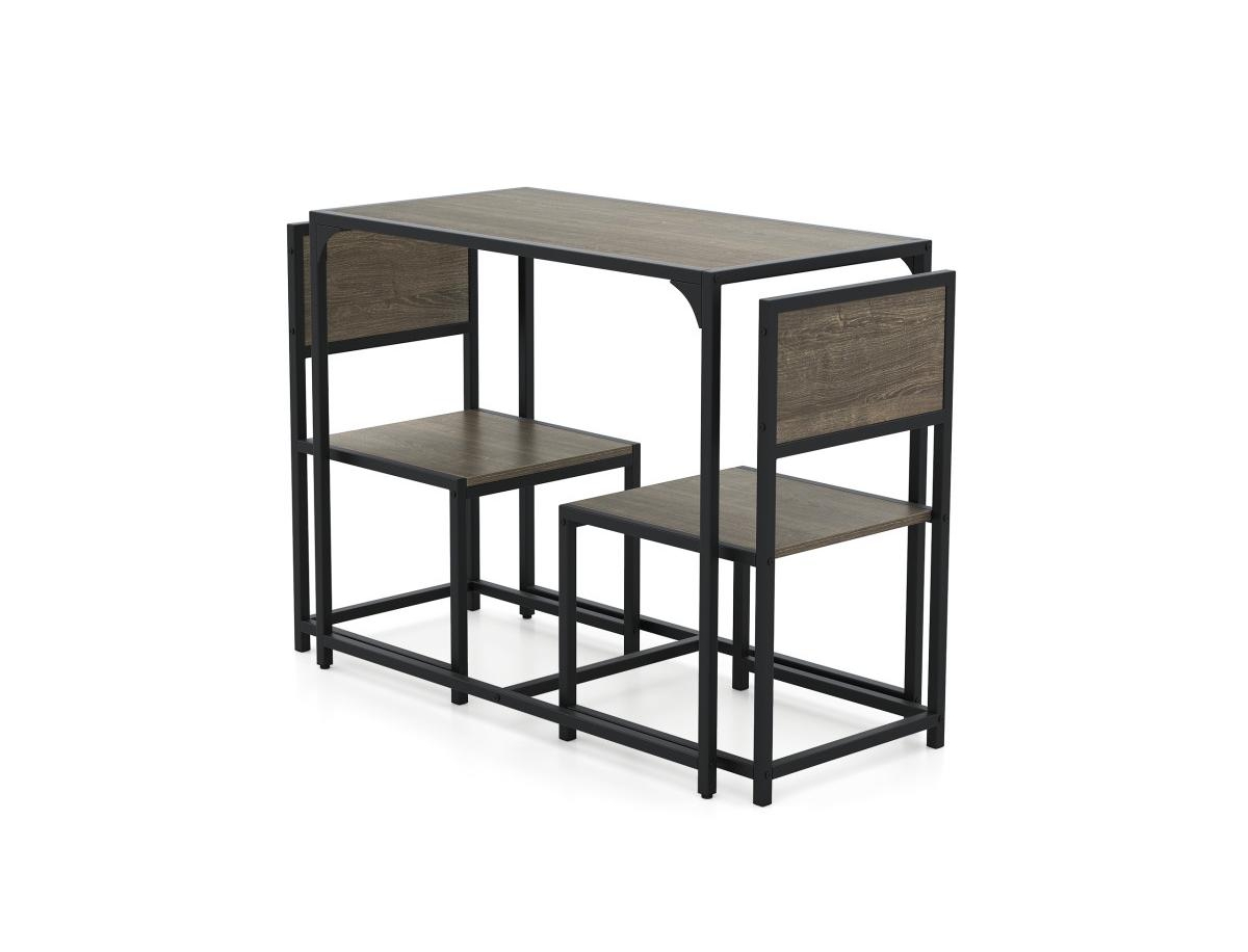 Click here for Slickblue 3 Pcs Dining Set Compact Table and 2 Cha... prices