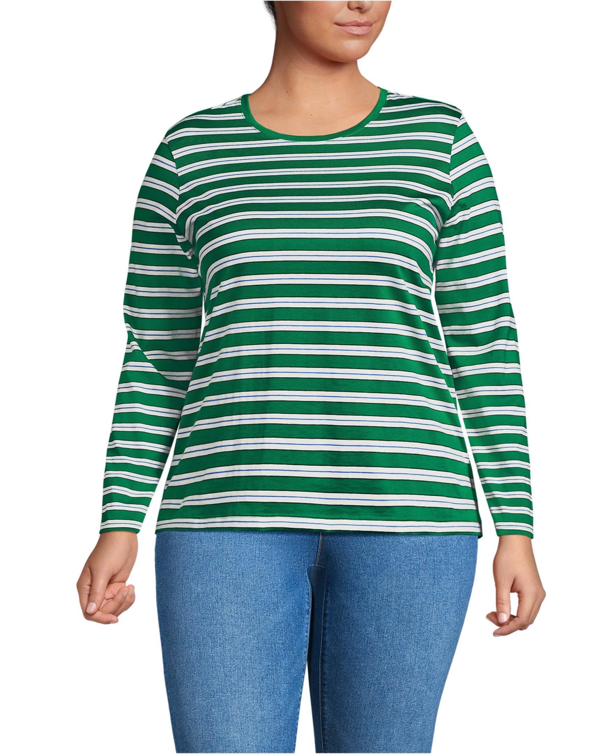 Click here for Lands End Plus Size Relaxed Supima Cotton Long Sle... prices