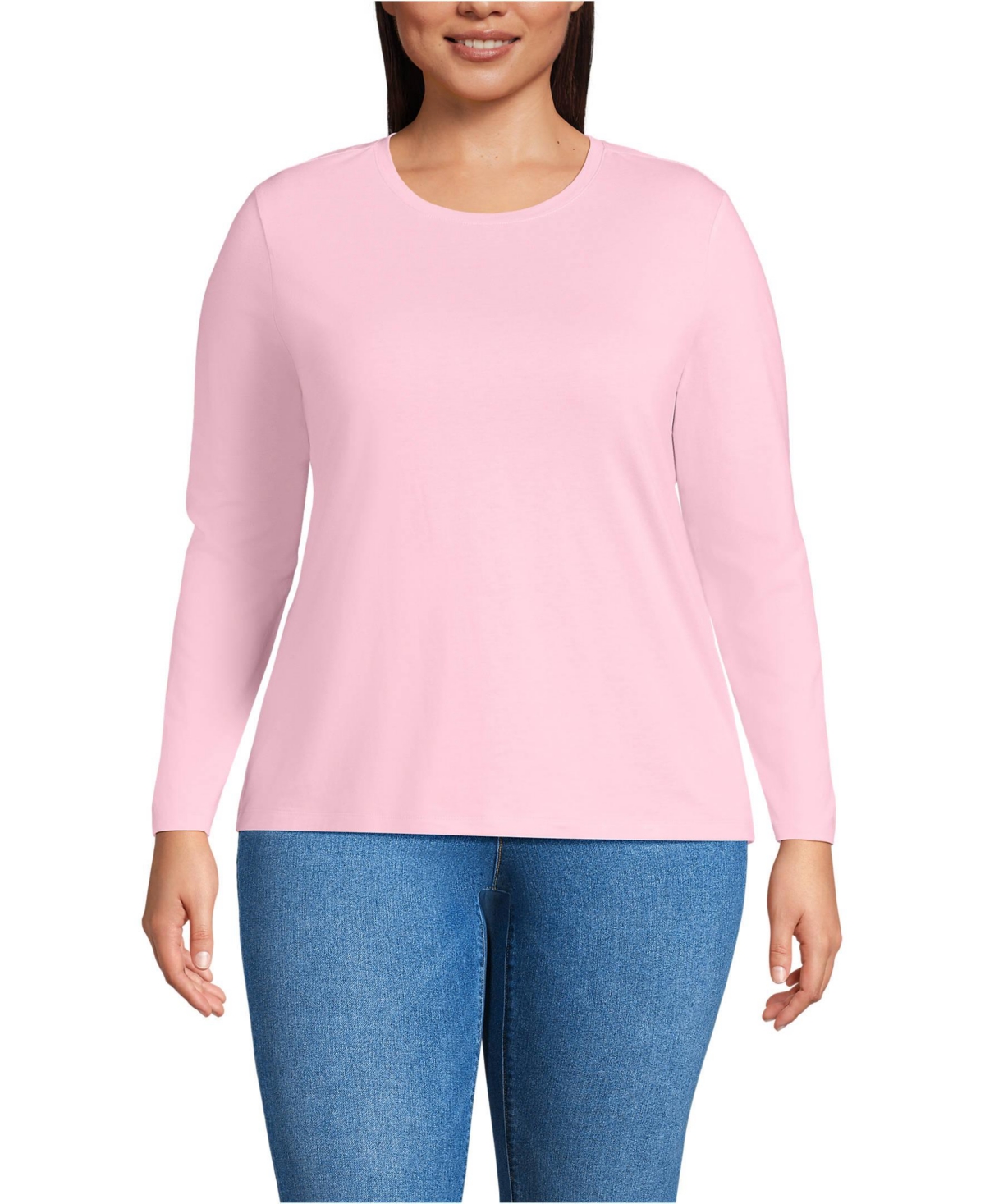 Click here for Lands End Plus Size Relaxed Supima Cotton Long Sle... prices