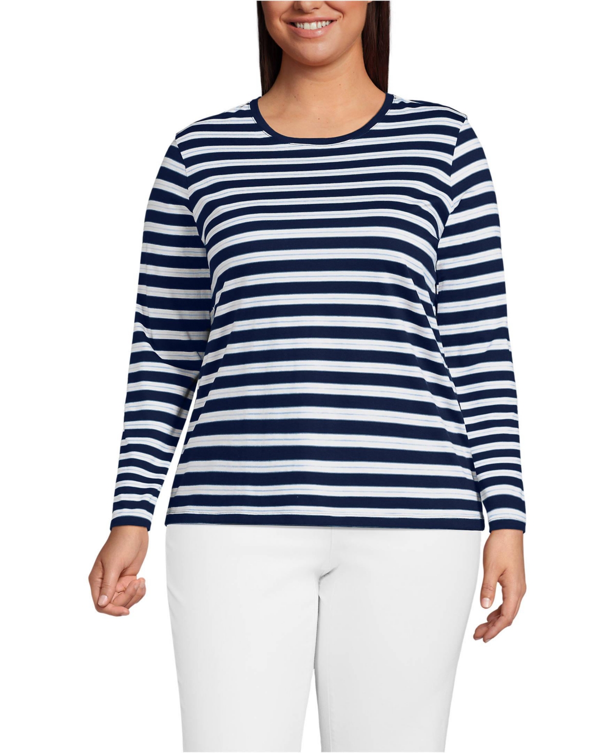 Click here for Lands End Plus Size Relaxed Supima Cotton Long Sle... prices