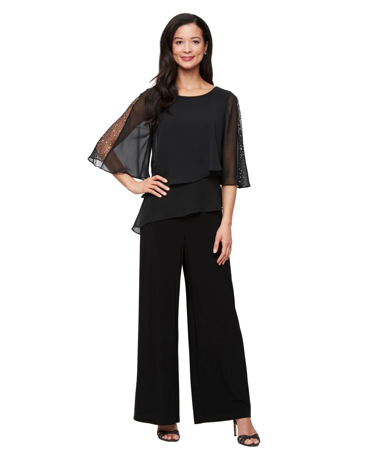 Click here for Sl Fashions Petite Double Tier Overlay Bodice Jump... prices