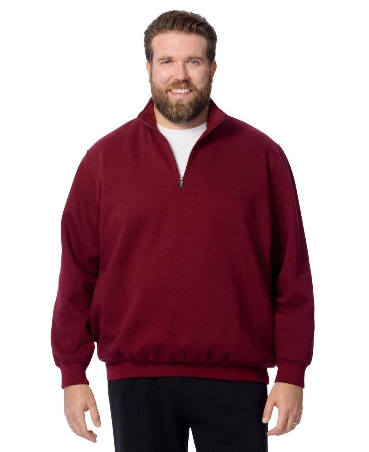 Click here for KingSize Big & Tall Fleece Zip Sweatshirt - Burgun... prices