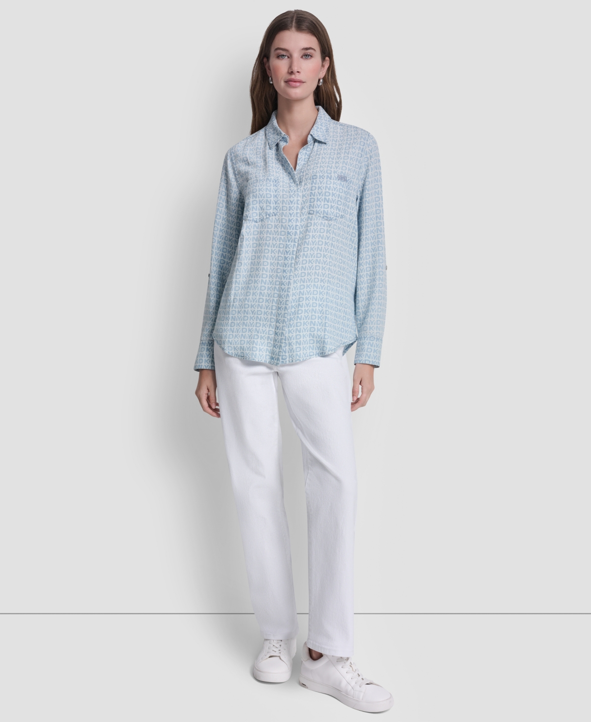 Click here for Dkny Jeans Womens Garment-Dye & Print Split-Back B... prices