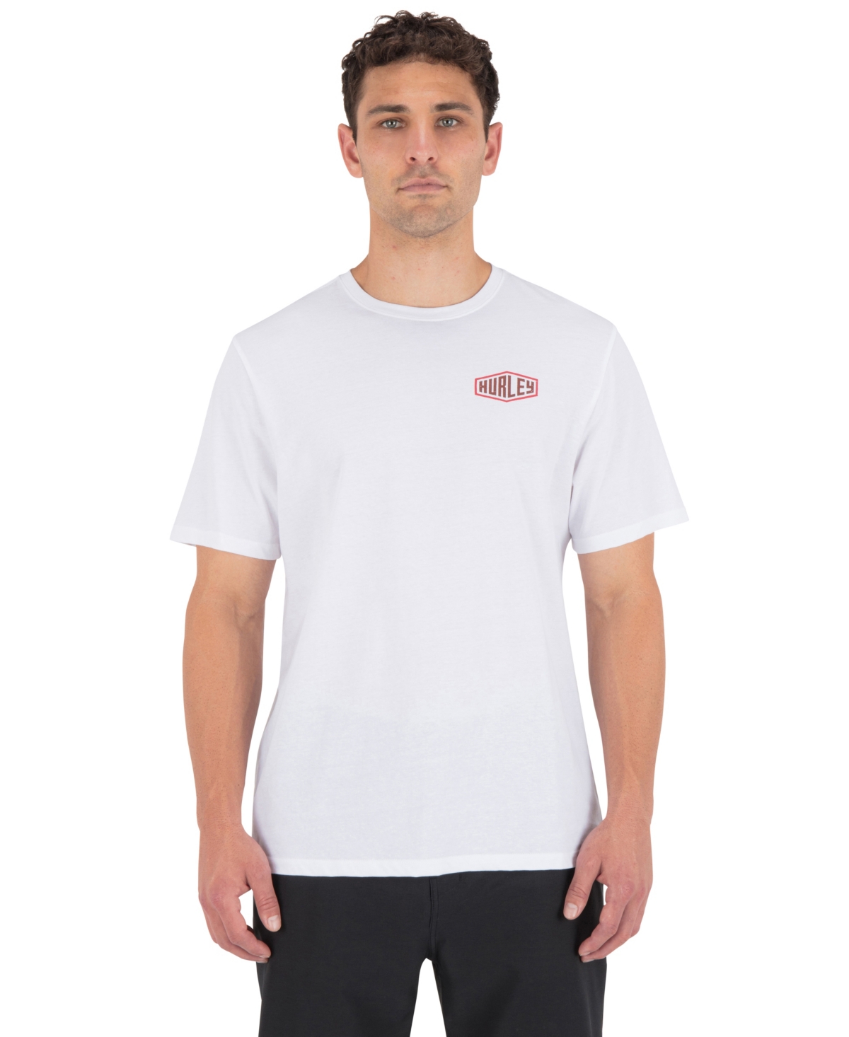 Click here for Hurley Mens Regular-Fit Round Neck T-Shirt - White prices