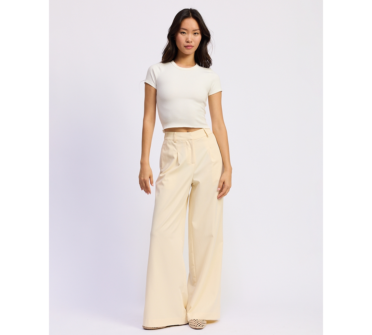 Click here for En Saison Womens Elspeth Wide-Leg Pants - Butter Y... prices