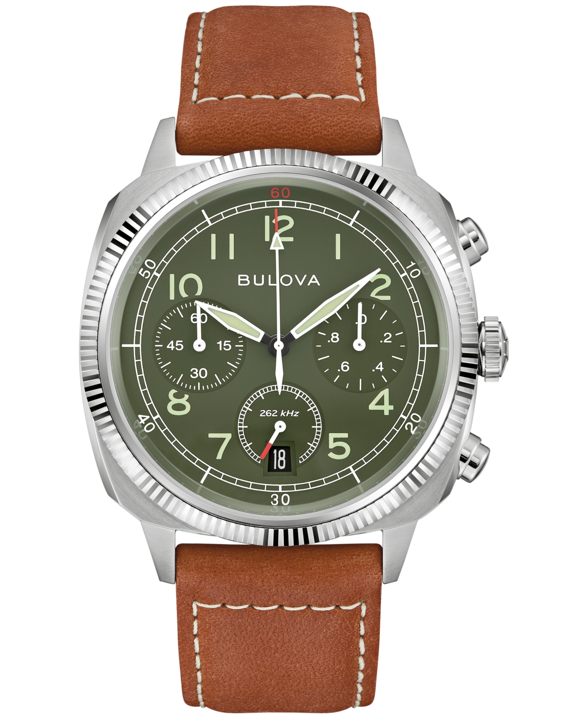 Click here for Bulova Mens Vwi Chrono Brown Leather Strap Watch 3... prices