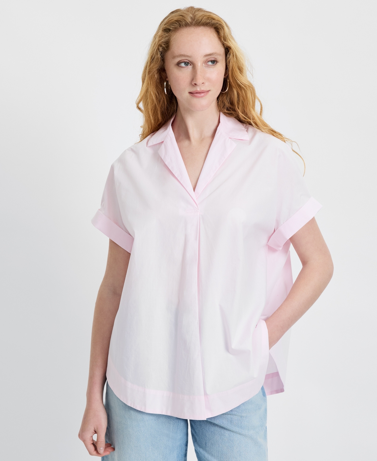 Click here for French Connection Womens Poplin Collared Top - Pin... prices