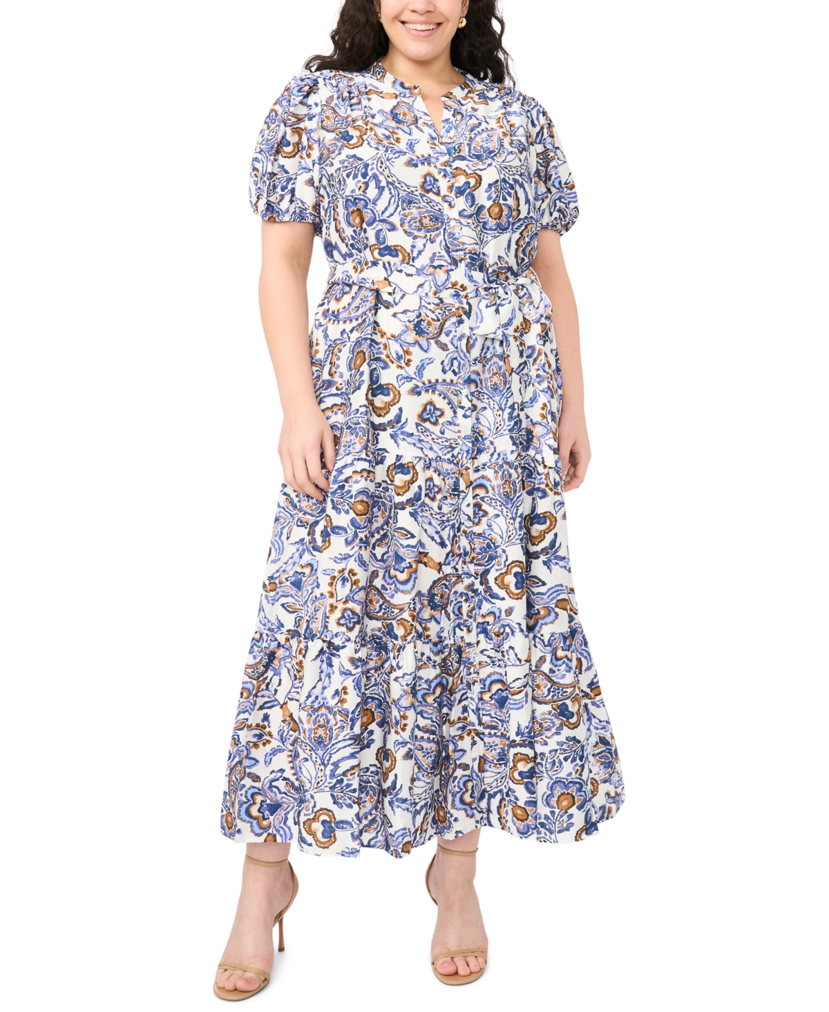 Click here for Msk Plus Size Split Neck Maxi Dress - Wild Wind prices