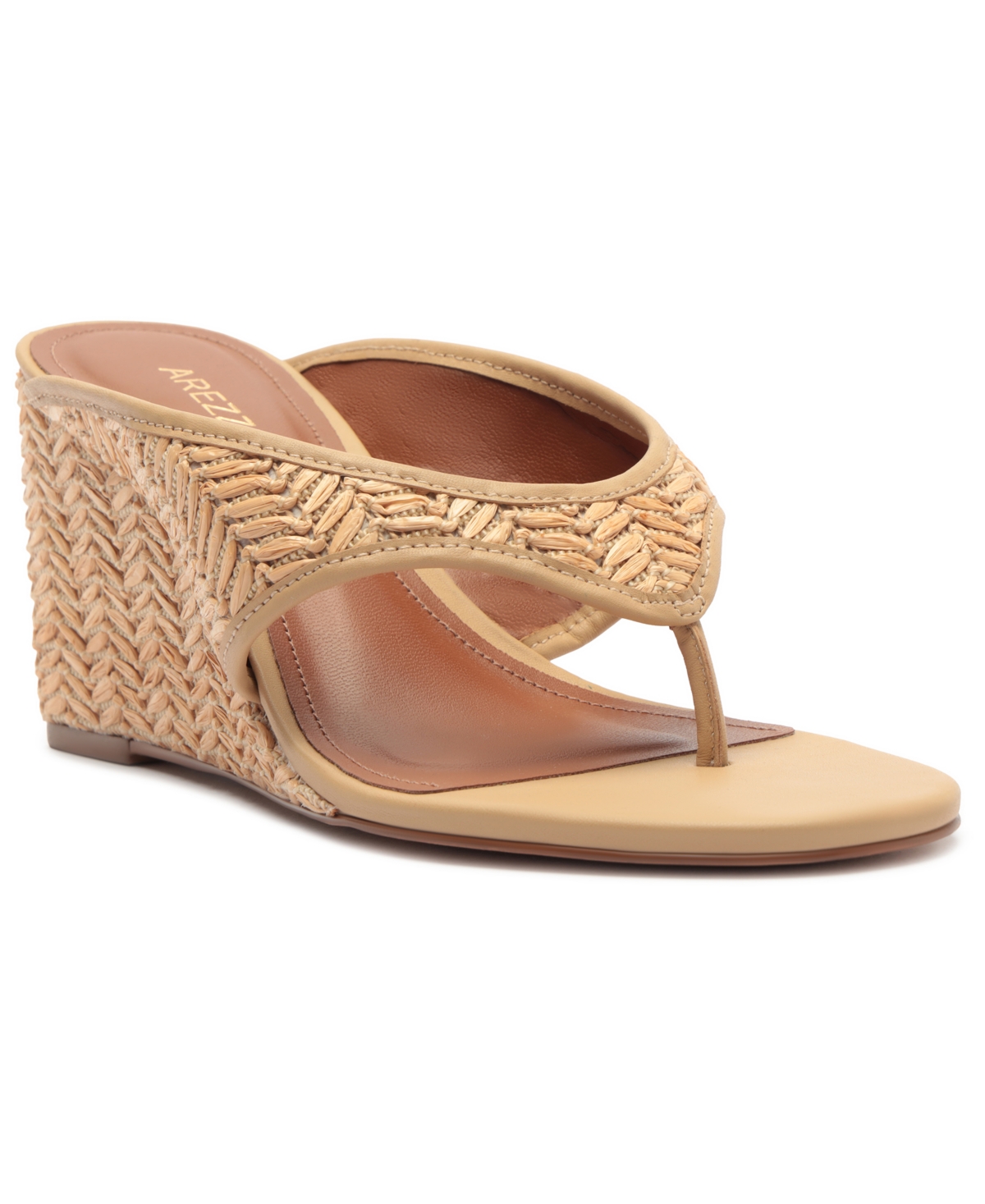 Click here for Arezzo Womens Sara Wedge Sandals - Natural/Velvet prices