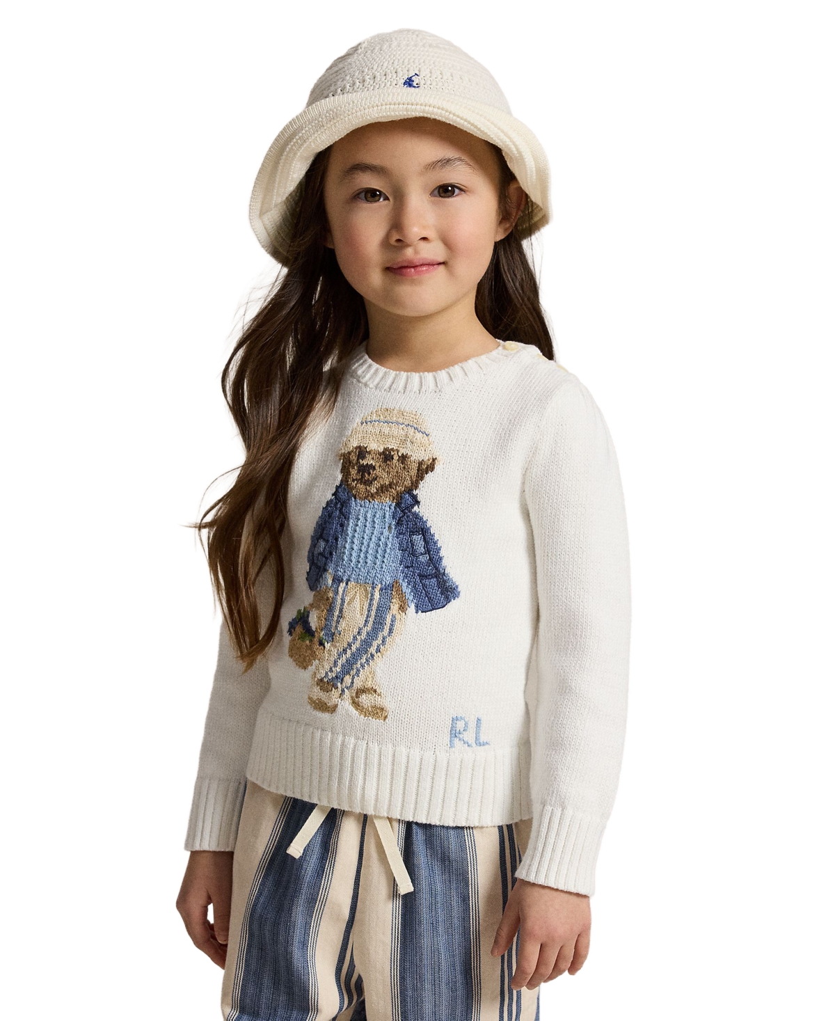 Click here for Polo Ralph Lauren Girls 2T-6X Polo Bear Crewneck S... prices