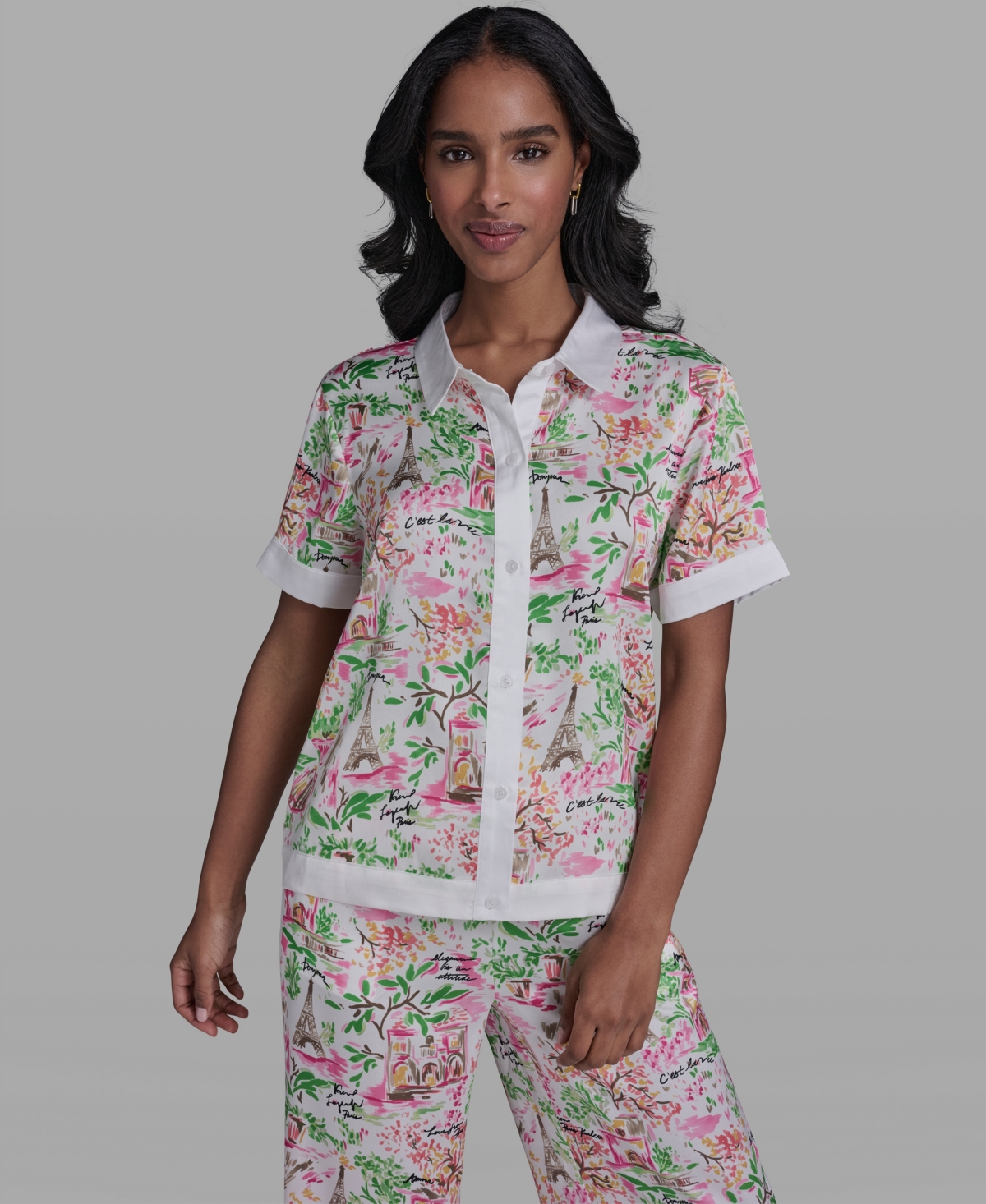 Click here for Karl Lagerfeld Paris Womens Collared Short-Sleeve... prices