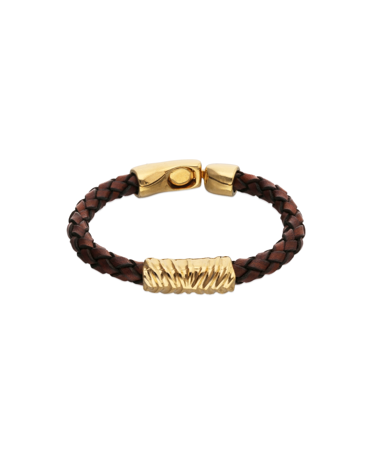 Click here for Unode50 Leather And 18K Gold Alloy Bracelet with L... prices