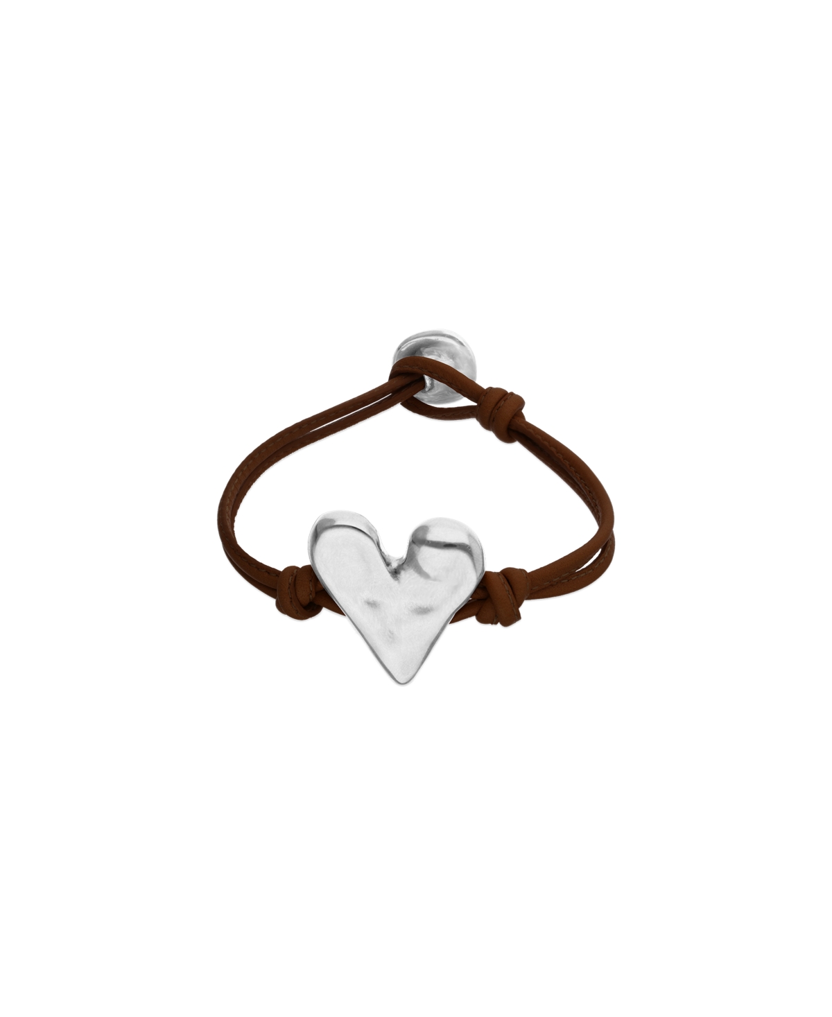 Click here for Unode50 Black Leather Bracelet with Heart Shaped S... prices