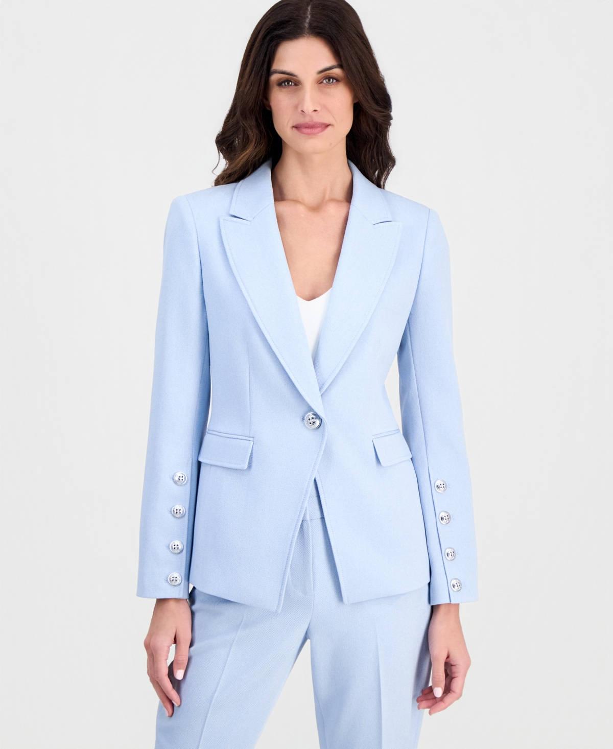 Click here for Tahari Asl Womens Peak Lapel One-Button Blazer - I... prices