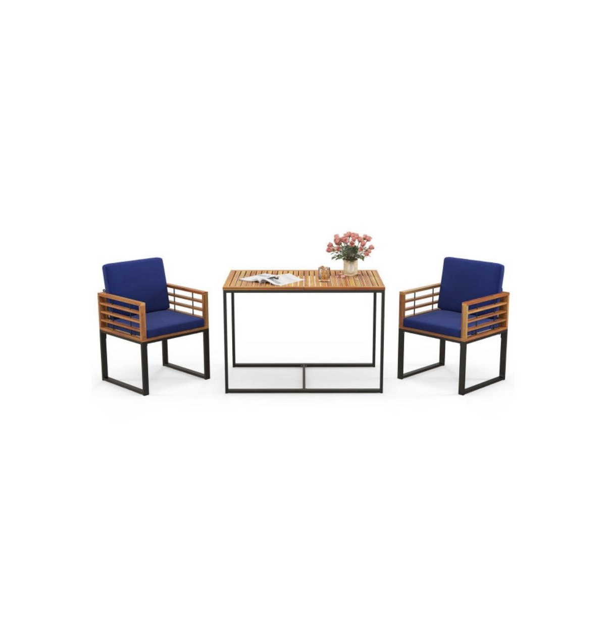 Click here for Mondawe 3 Pieces Outdoor Dining Set with 2 Acacia... prices