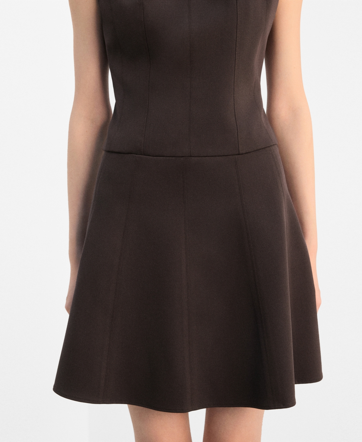 Click here for Mango Womens A-Line Seam Detail Skirts - Chocolate prices