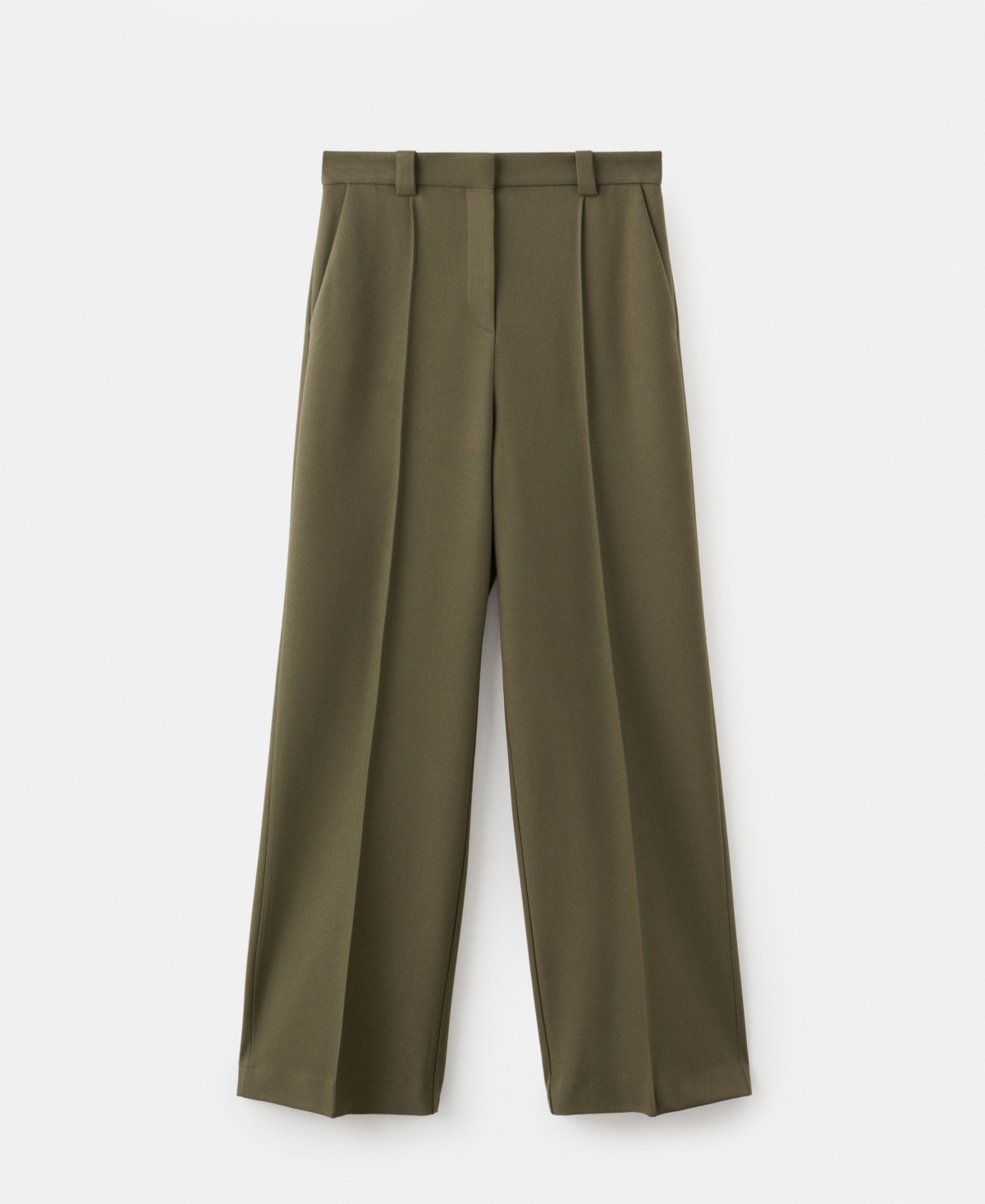 Click here for Mango Womens Straight Mid-Rise Pants - Khaki prices