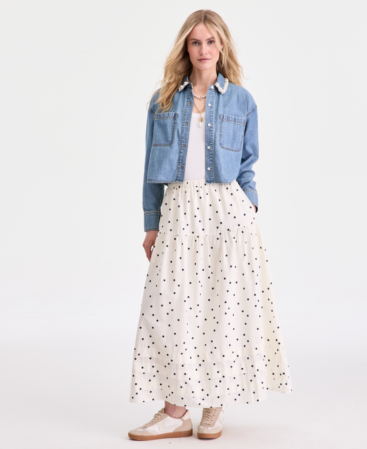Click here for On 34th Womens Dot-Print Tiered Midi Skirt  Macys... prices