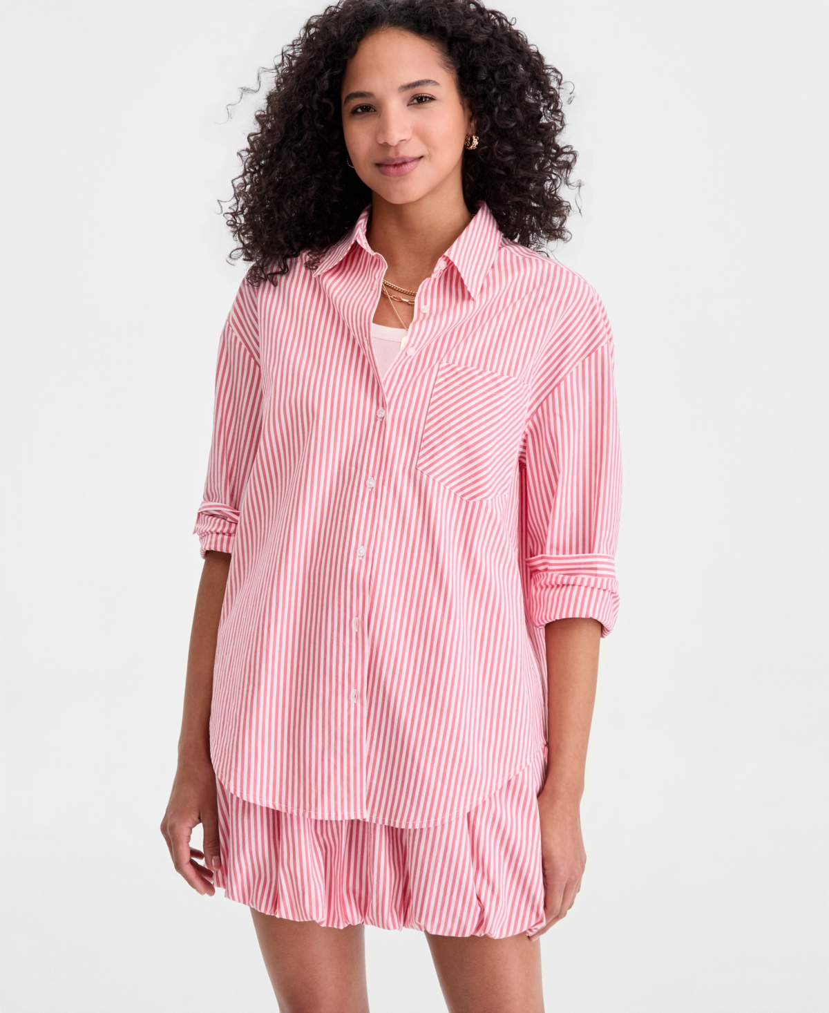 Click here for On 34th Womens Jenna Stripe Button-Front Shirt  Ma... prices