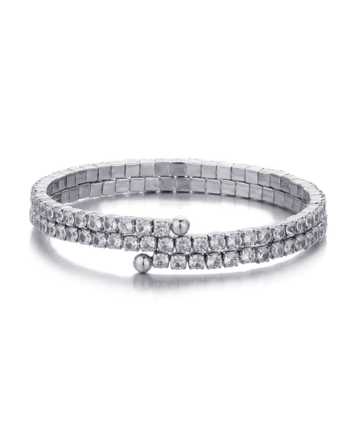 Click here for Adornia Silver Coil Stretch Crystal Tennis Wrap Br... prices