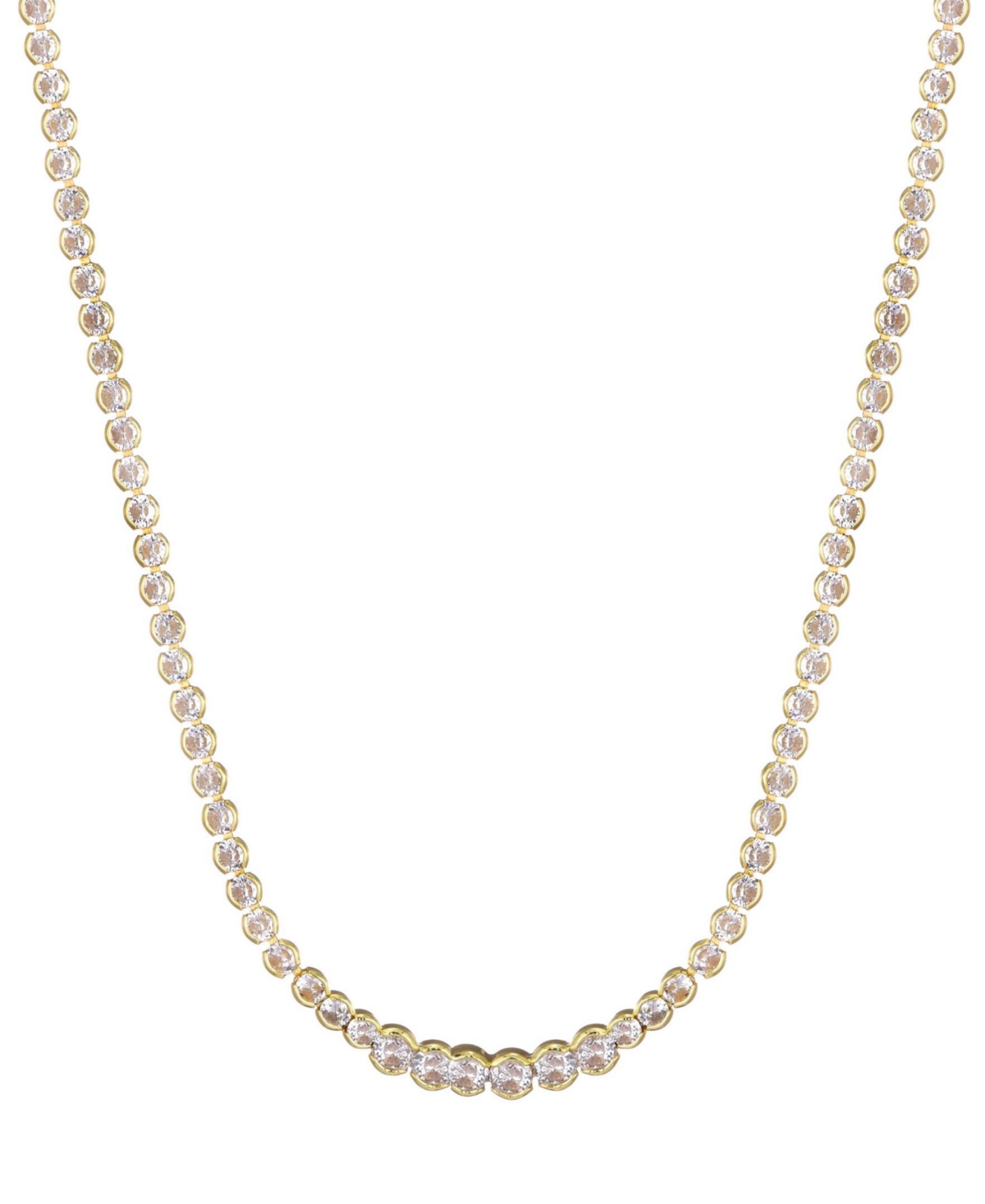 Click here for Adornia Gold Crystal Bezeled Tennis Necklace - Gol... prices