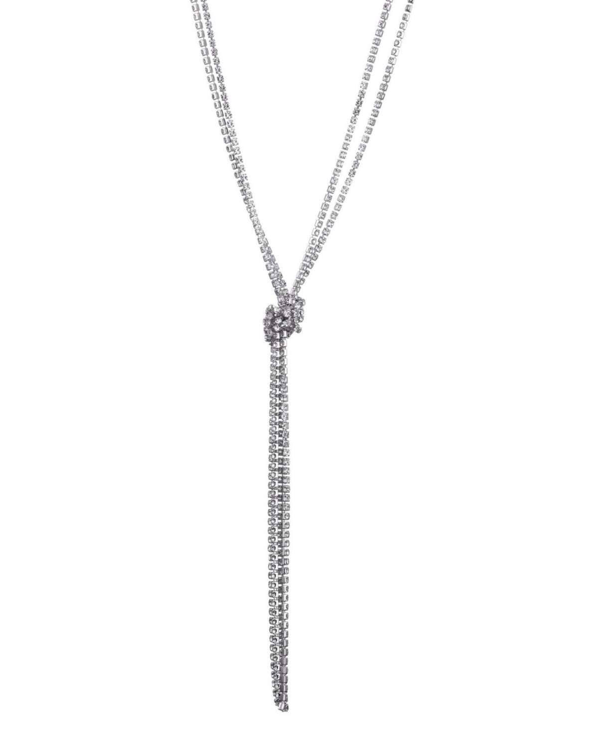 Click here for Adornia Silver Crystal 32 Tennis Knotted Lariat Ne... prices