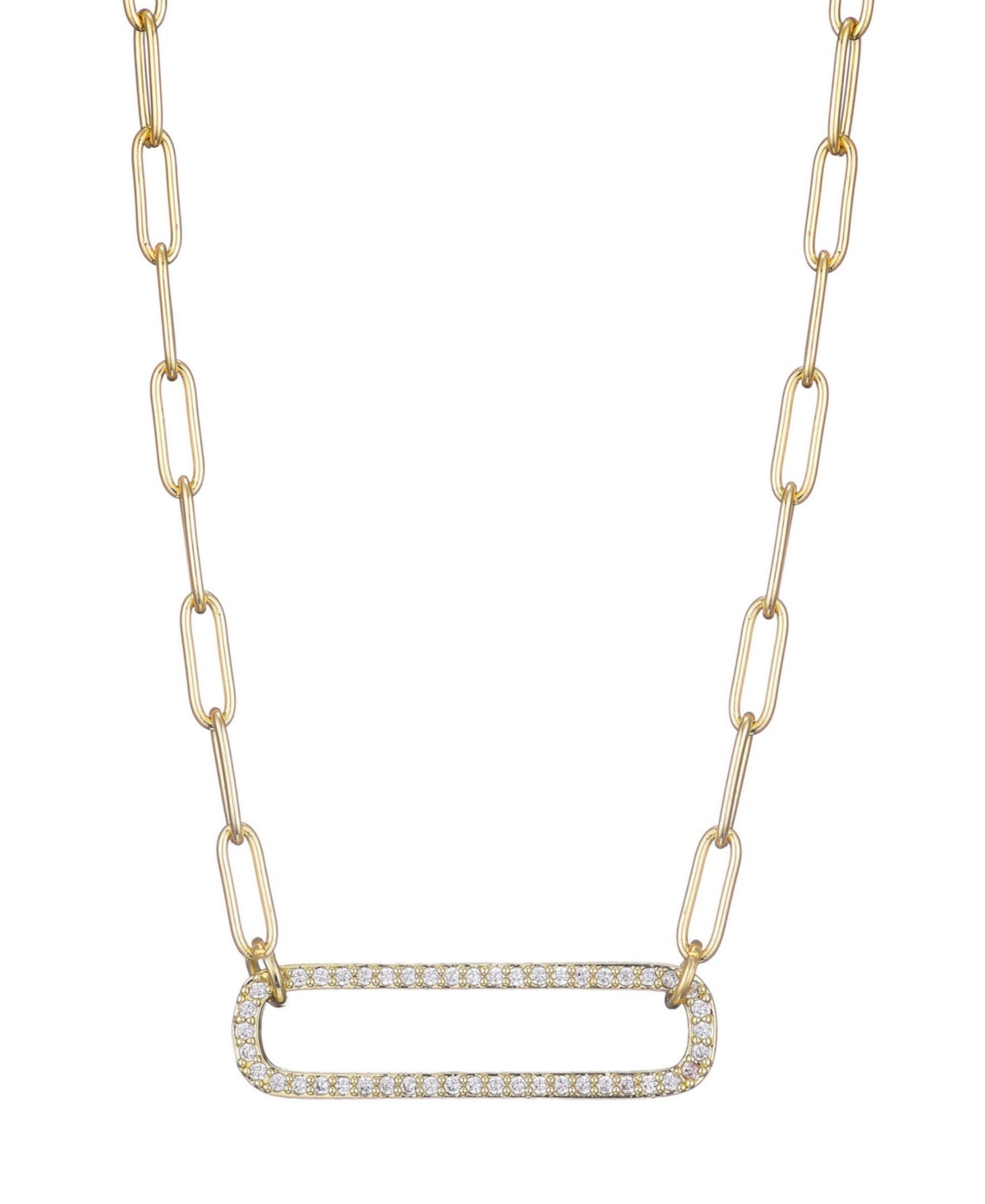 Click here for Adornia Gold Cz Rounded Rectangle Pendant Necklace... prices