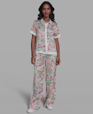 Click here for Karl Lagerfeld Paris Printed Camp Shirt Soft Pant prices