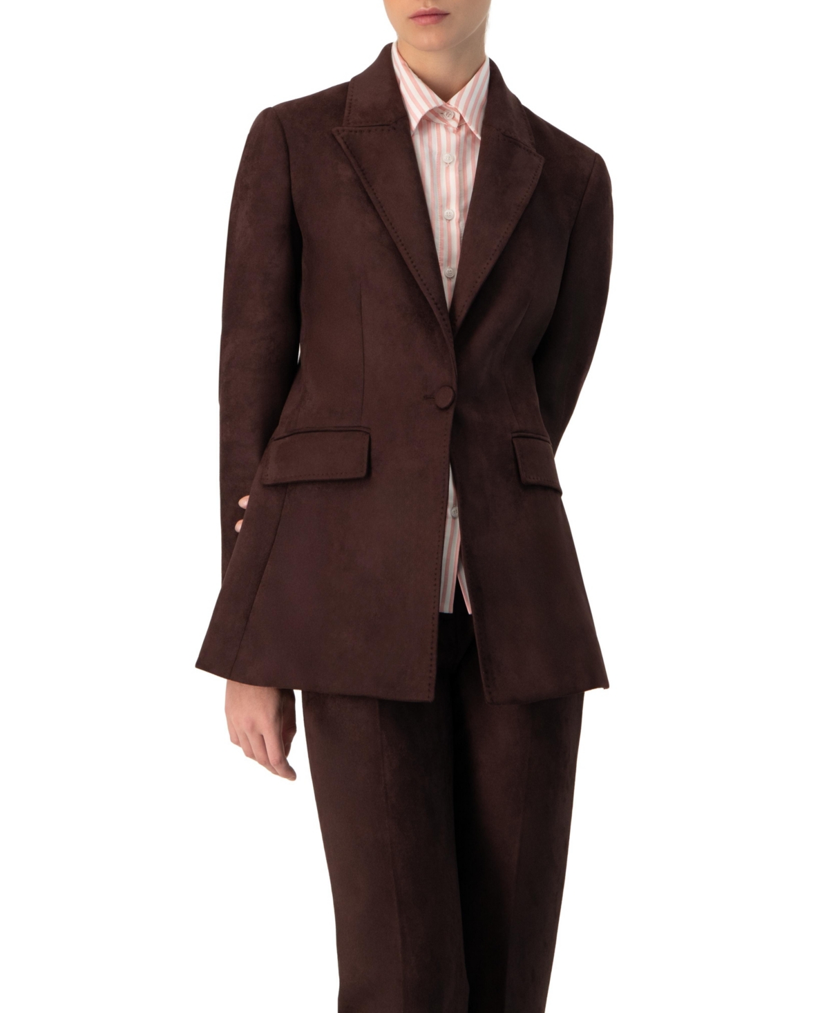 Click here for Ivonne Womens Single-Breasted Faux-Suede Blazer -... prices