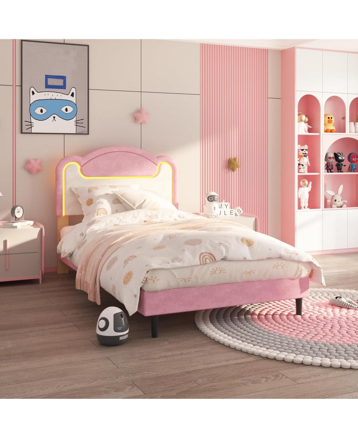 Click here for Gaomon Senfot Twin Bed Frame with Led Lights  Upho... prices